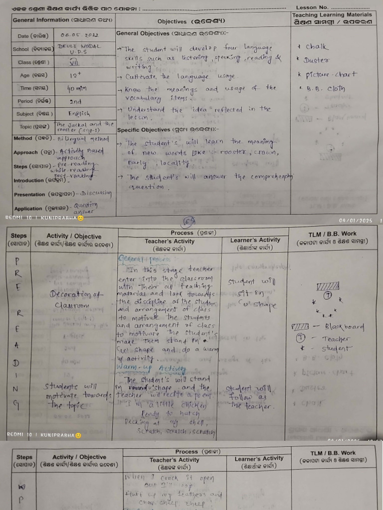 English Prose Lesson Plan | PDF