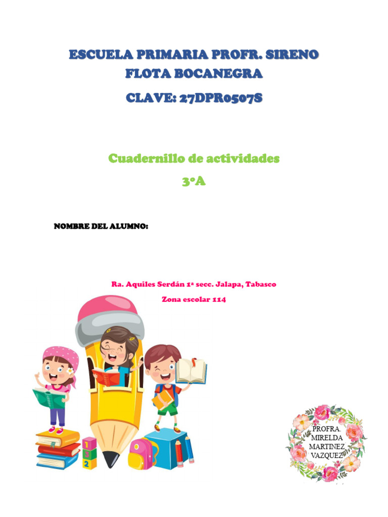 Cuadernillo Actividades 3ºA Escuela Sireno | PDF
