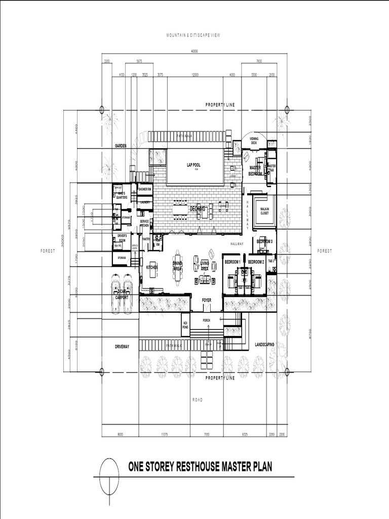 One-Storey Resthouse Master Plan | PDF | Bedroom | Buildings And Structures