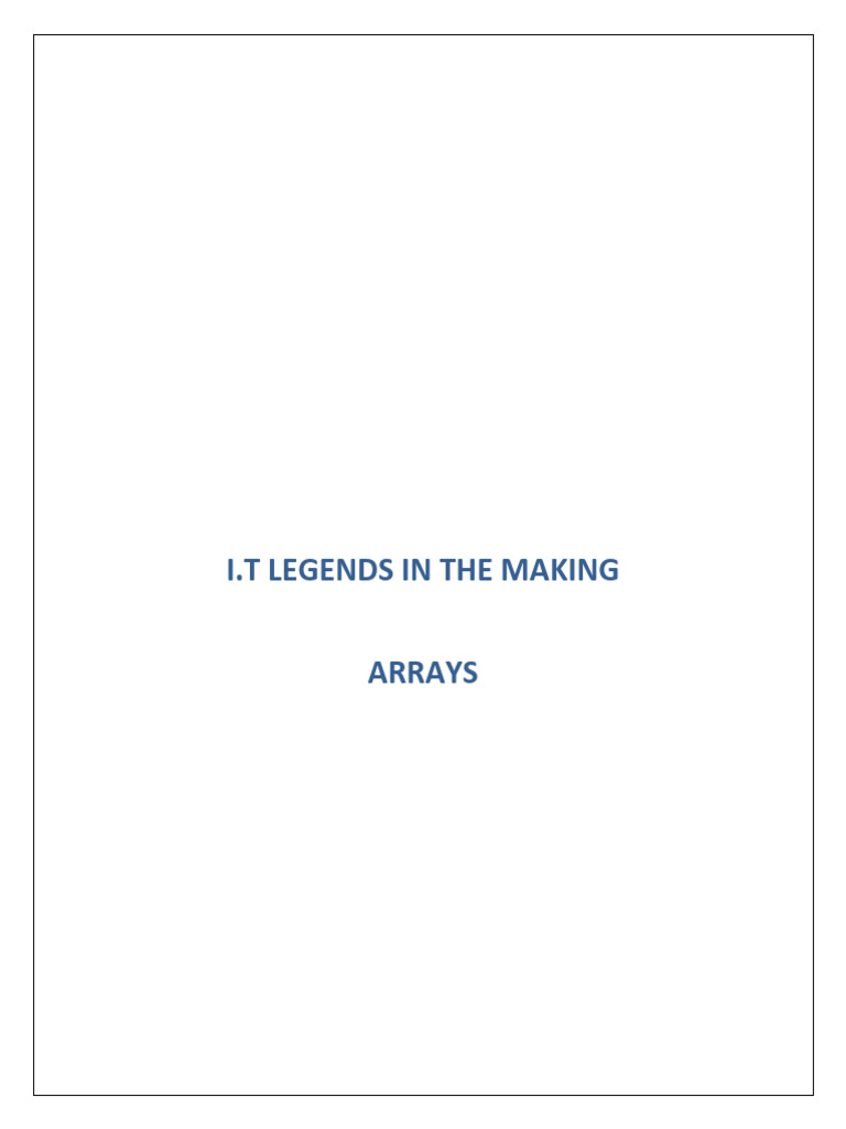 Introduction To Arrays 1 | PDF | Data Type | Applied Mathematics