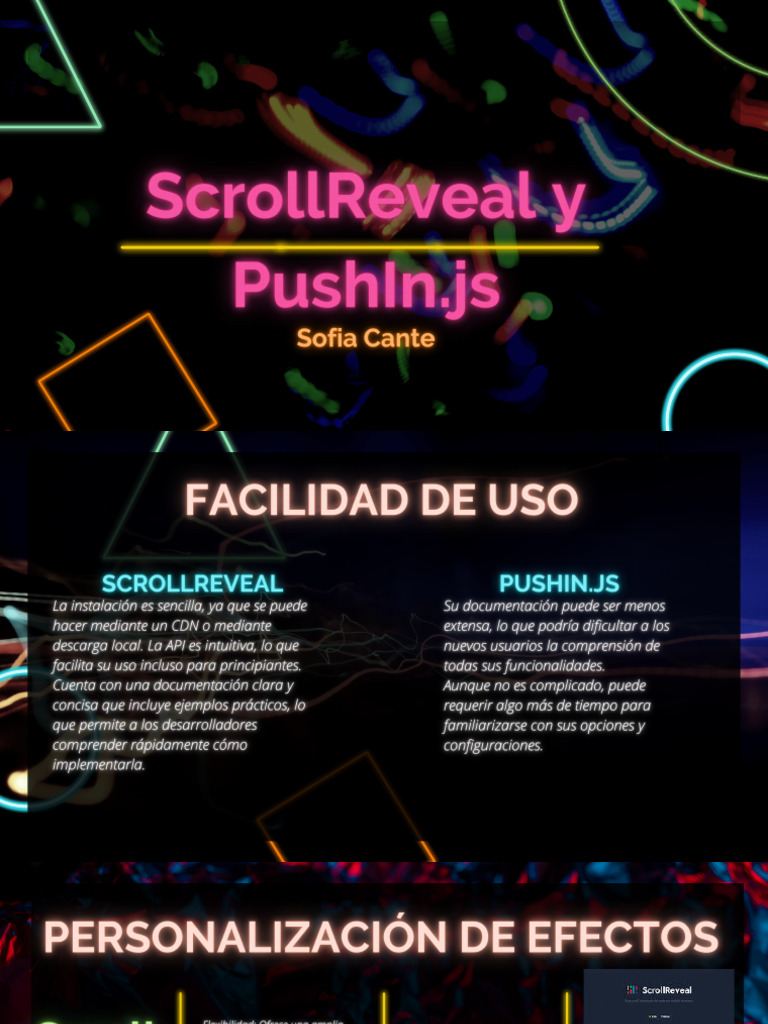 ScrollReveal y Pushin.js | PDF