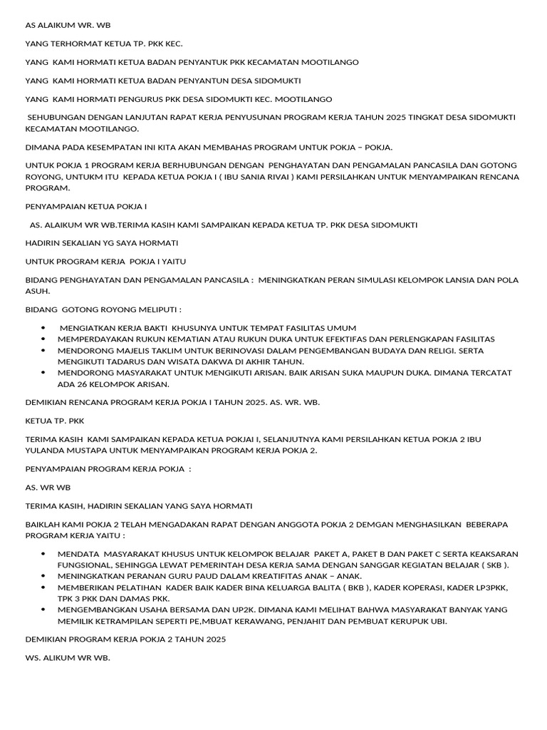 Paparan Rapat PKK 2024 | PDF