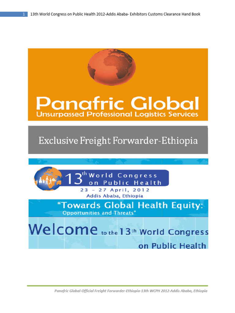 Customs Clearance Guide for WCPH 2012 | PDF | Cargo | Ethiopia