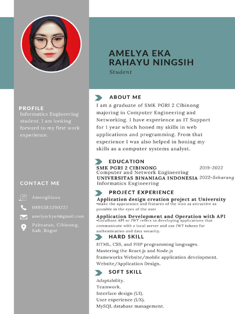 Cv Amelya Eka Rahayu Ningsih | PDF