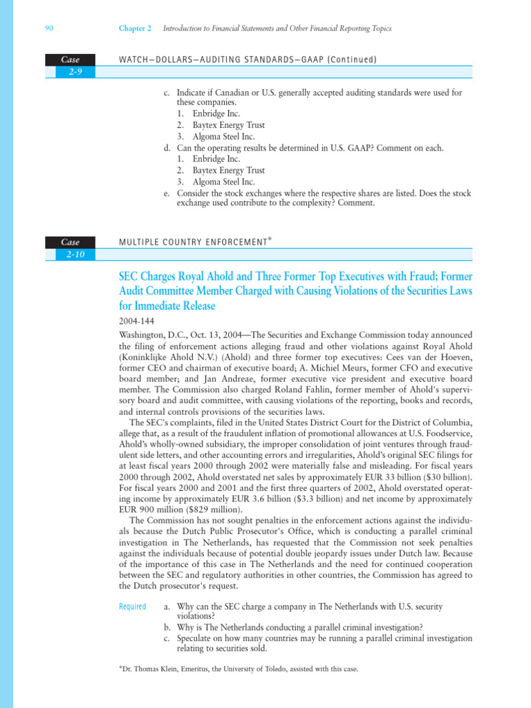 Financial Reporting & SEC Cases | PDF | U.S. Securities And Exchange ...