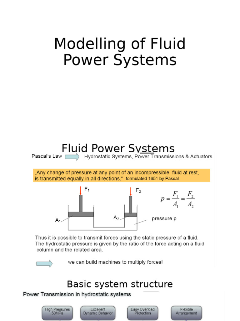 Modelling of Fluid Power Systems | PDF | Valve | Pump