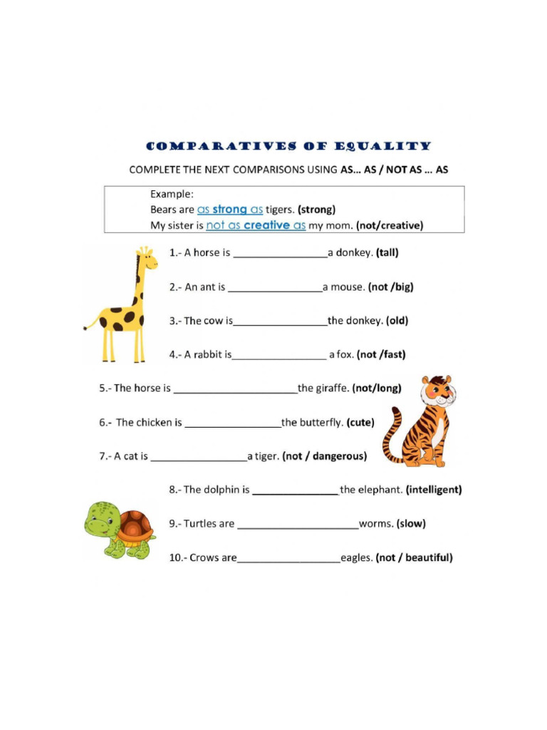 Comparative of Equality | PDF