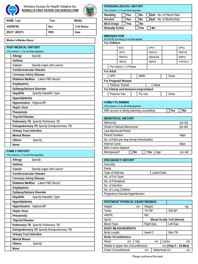 Konsulta Profiling Form 2024 v4 | PDF | Tuberculosis | Heart