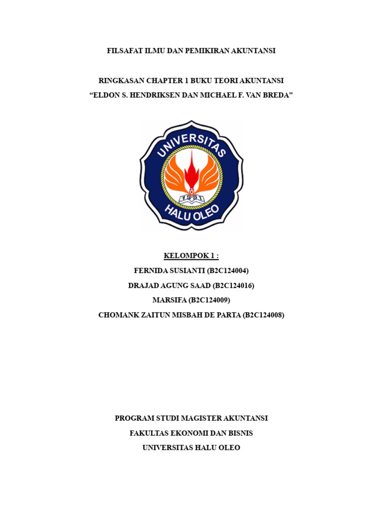 Ringkasan Chapter 1 Buku Teori Akuntansi | PDF