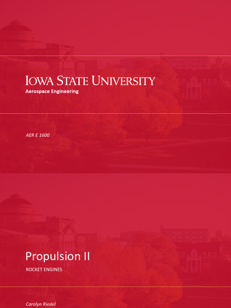 Lecture 13 Propulsion II | PDF | Rocket Propellant | Liquid Propellant Rocket