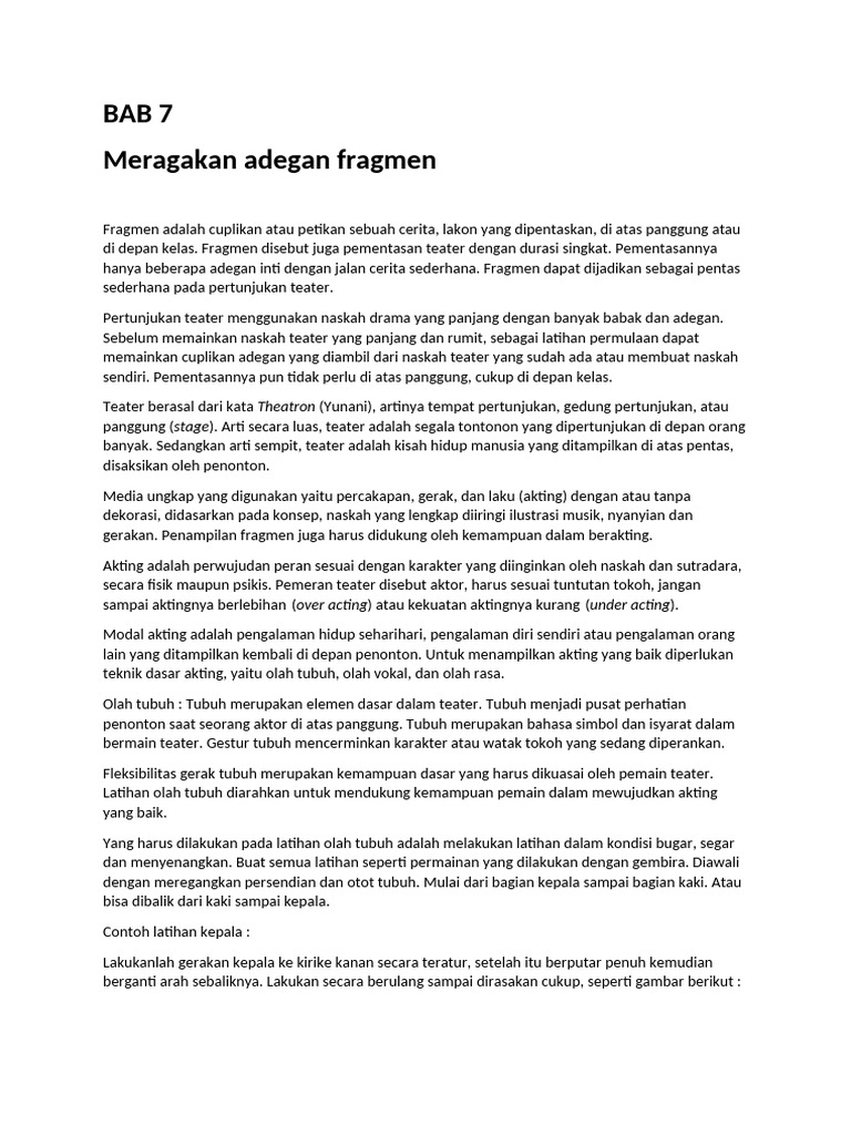 BAB 7 Meragakan Adegan Fragmen | PDF