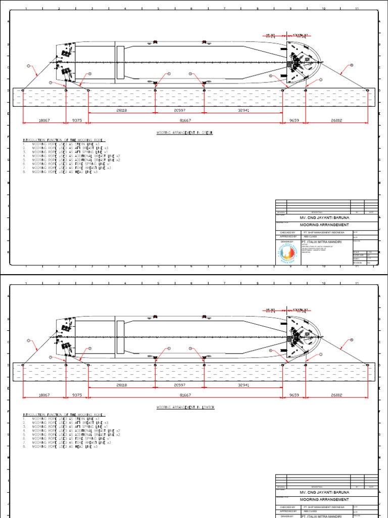 Mooring Arrangement Drawing for MV. CNG Jayanti Baruna | PDF