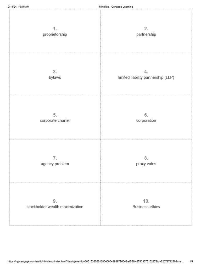 (FINMAN) Chapter 1 Flashcards | PDF | Corporations | Shareholders