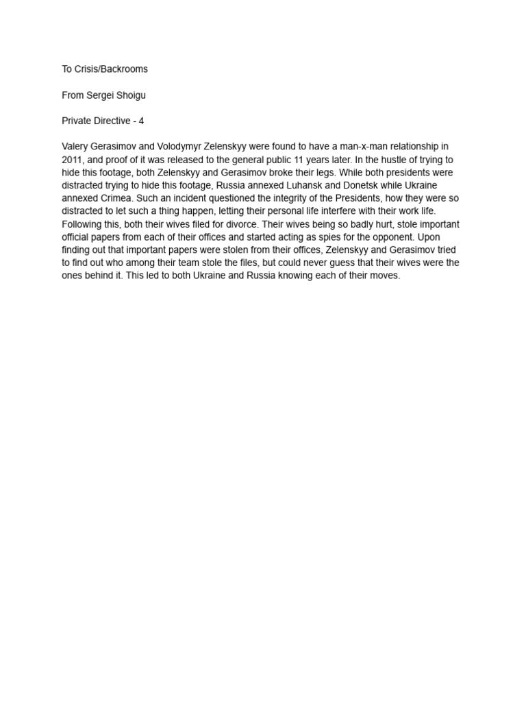 Sergei Shoigu (Areeb) Private Directives | PDF