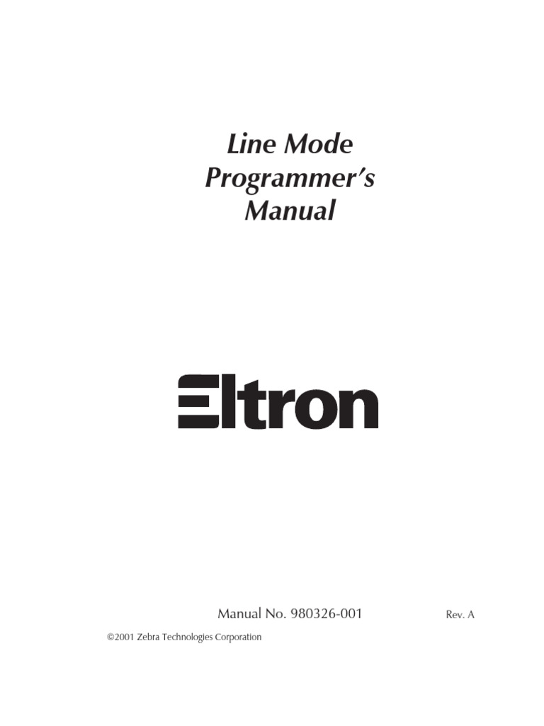 EPL1 Line Mode Manual | PDF | Ascii | Printer (Computing)
