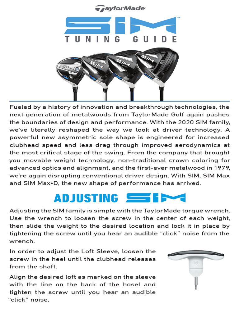 TaylorMade SIM Loft Adjustment Guide | PDF
