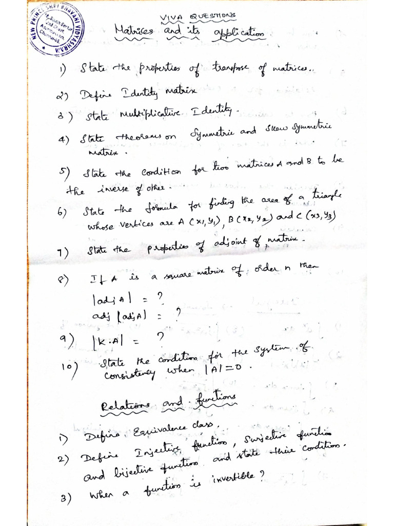 XII VIVA Questions | PDF