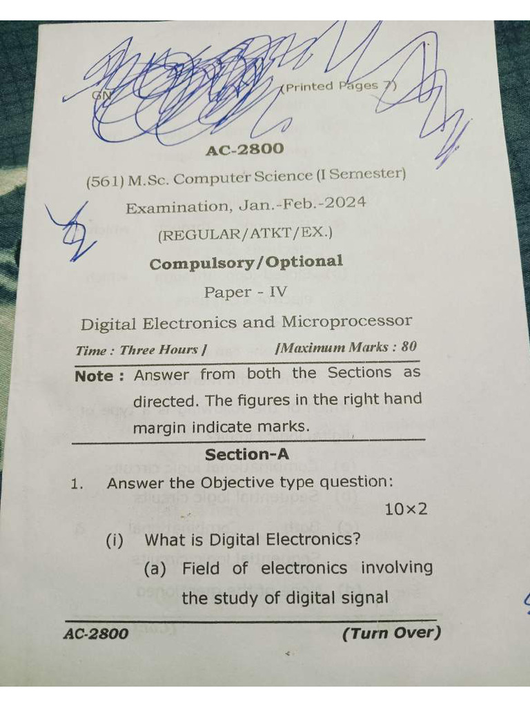 question paper msc cs | PDF