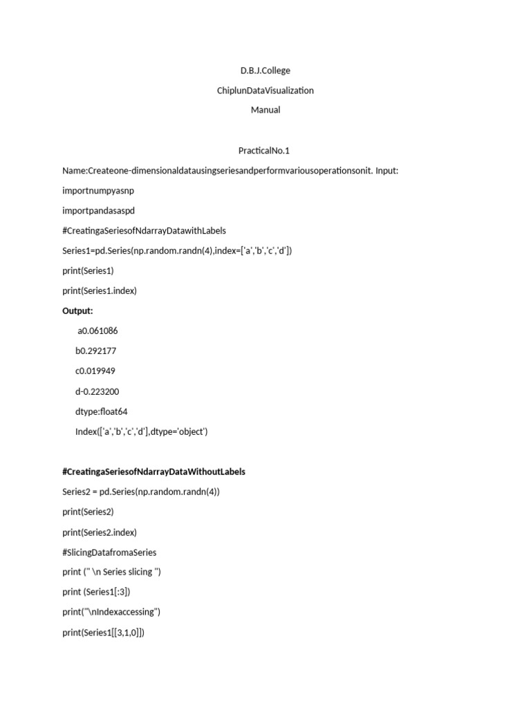 Data Visualization Manual Pdf Computing Data