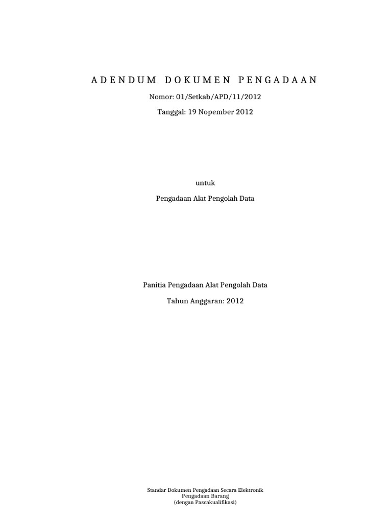 Adendum Dokumen Pengadaan APD_II_ok | PDF