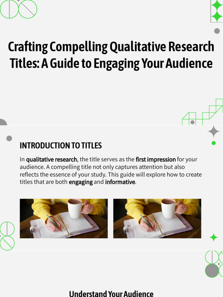 Slidesgo Crafting Compelling Qualitative Research Titles a Guide to ... Slidesgo Crafting Compelling Qualitative Research Titles a Guide to ...
