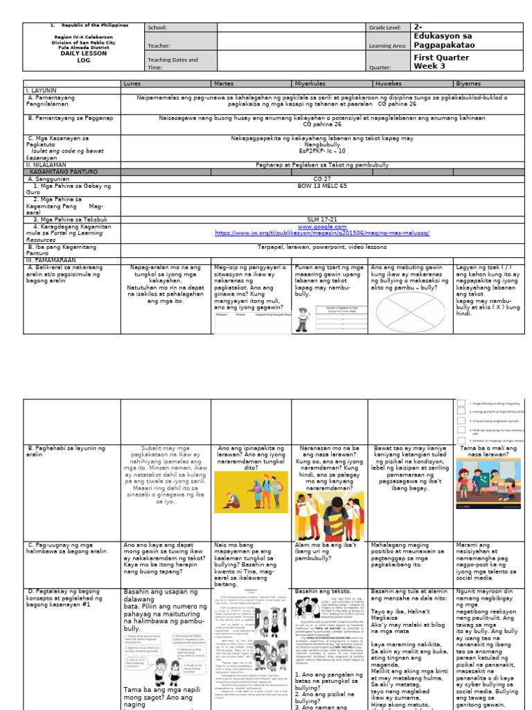 1st Quarter ESP Week 3 | PDF