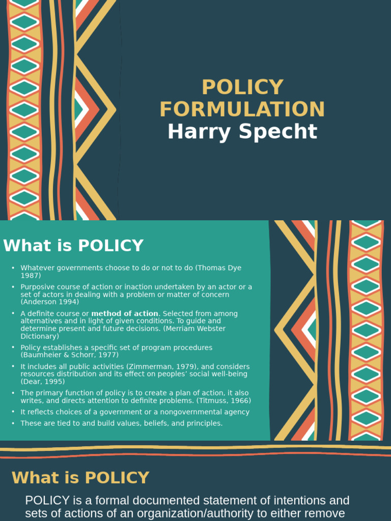 Policy Formulation Pdf Policy Policy Analysis 2563