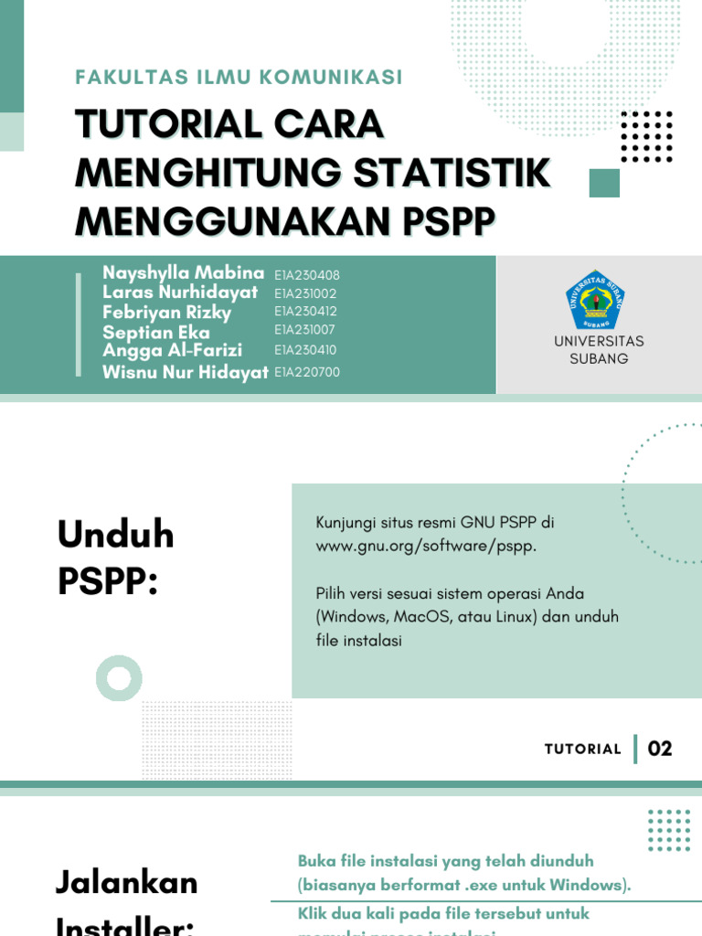 Tutorial Cara Menghitung Statistik Menggunakan PSPP - 20250122 - 115230 - 0000 | PDF