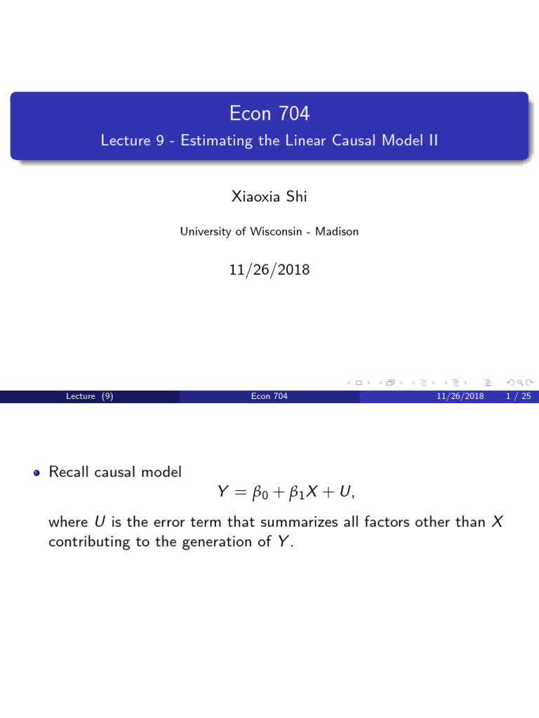 Lecture9-Estimating the Linear Causal Model II -Slides annotated | PDF | Ordinary Least Squares ...