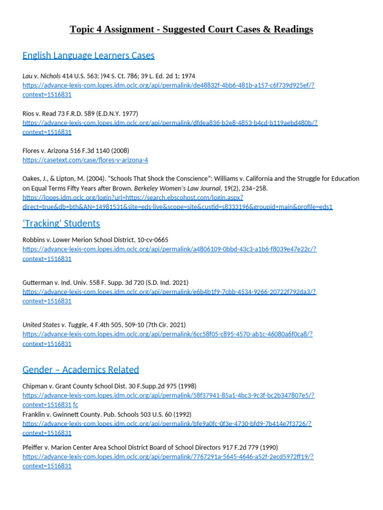 POS 500 RS T4 Assignment Readings | PDF | Supreme Court Case Law ...