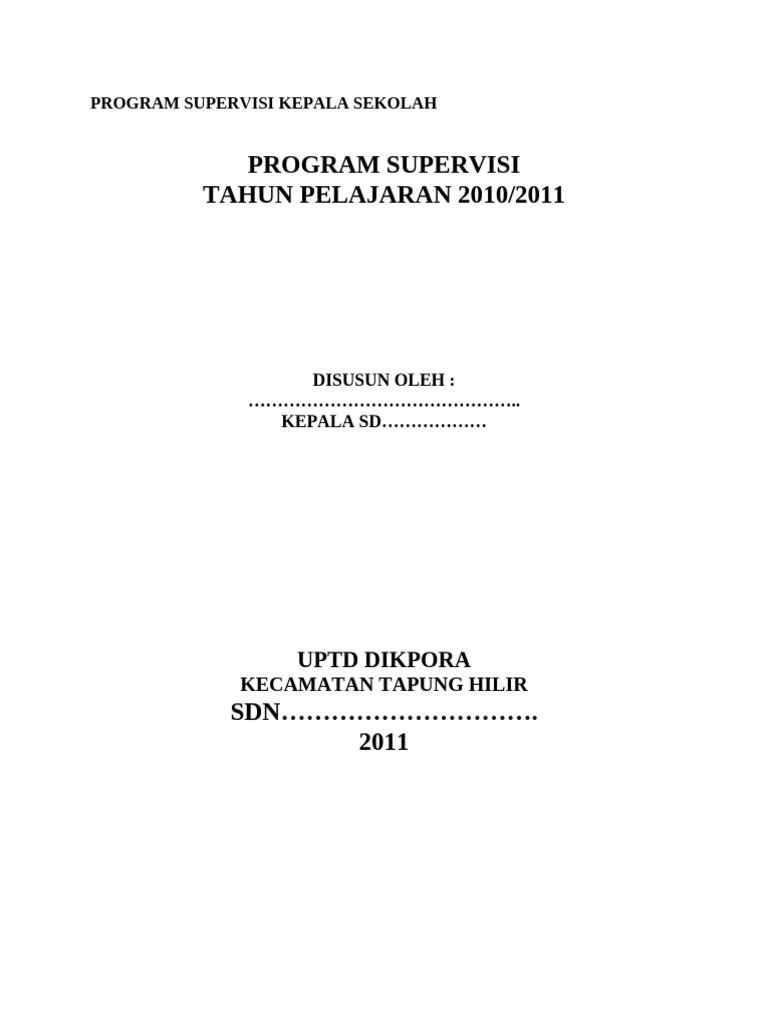 Program Supervisi Kepala Sekolah | PDF