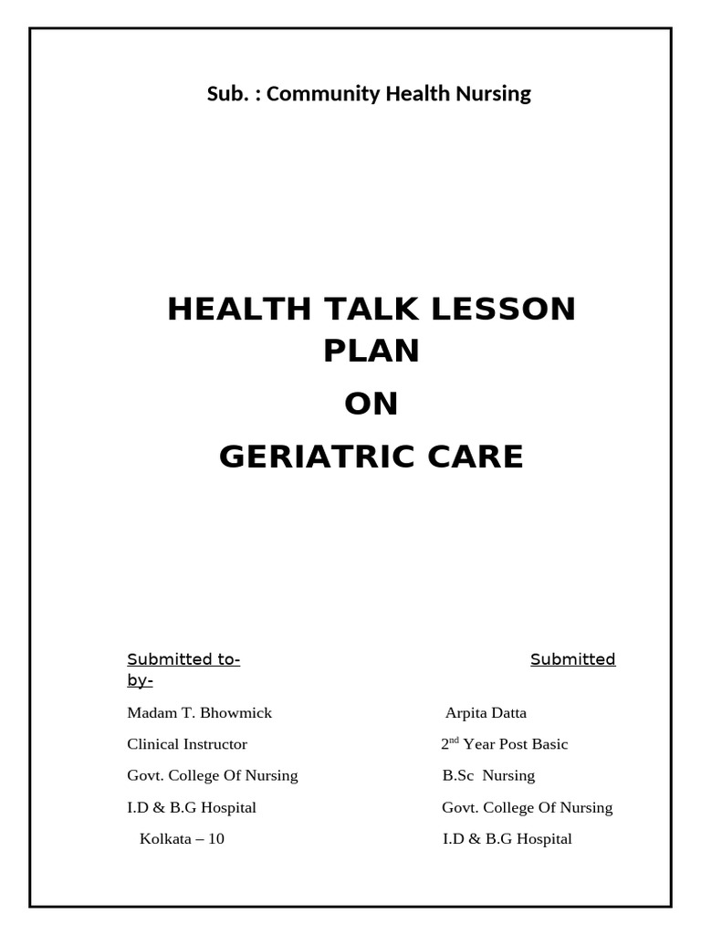 Geriatric Care | PDF | Nursing | Hospital