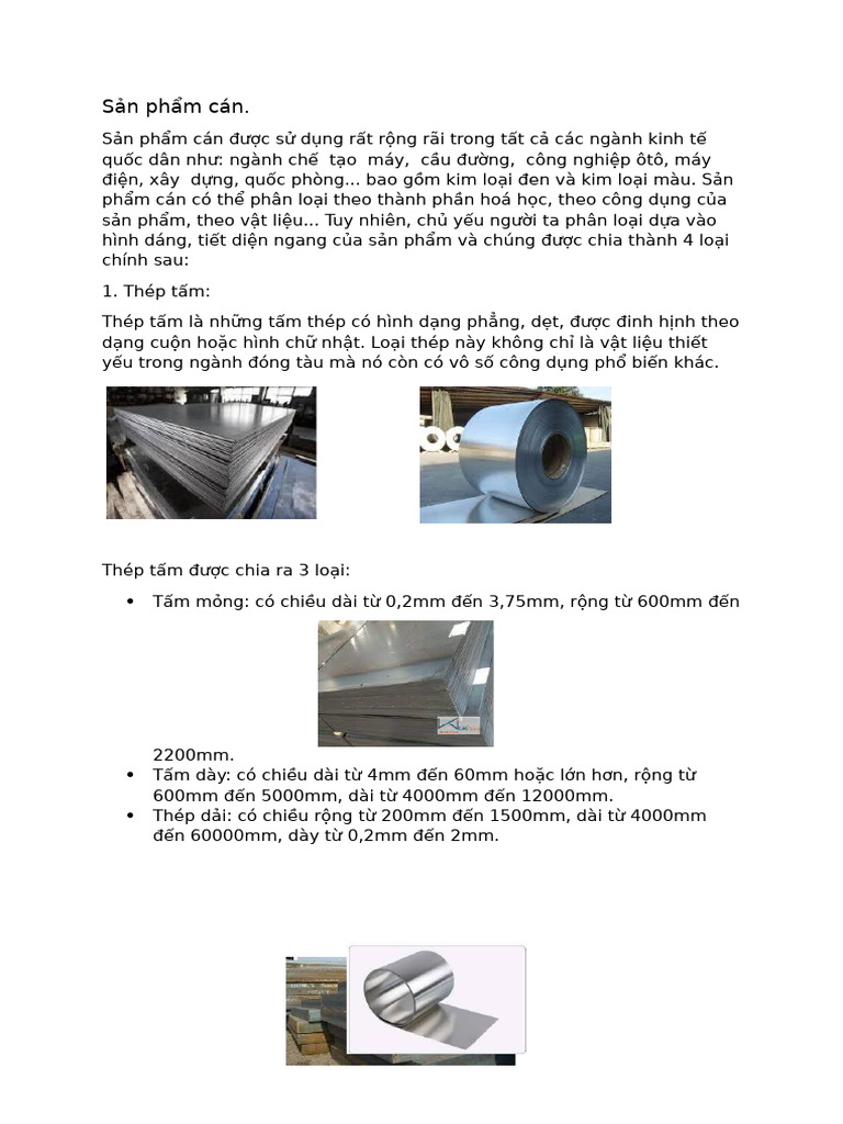 Sản phẩm cán 2 | PDF