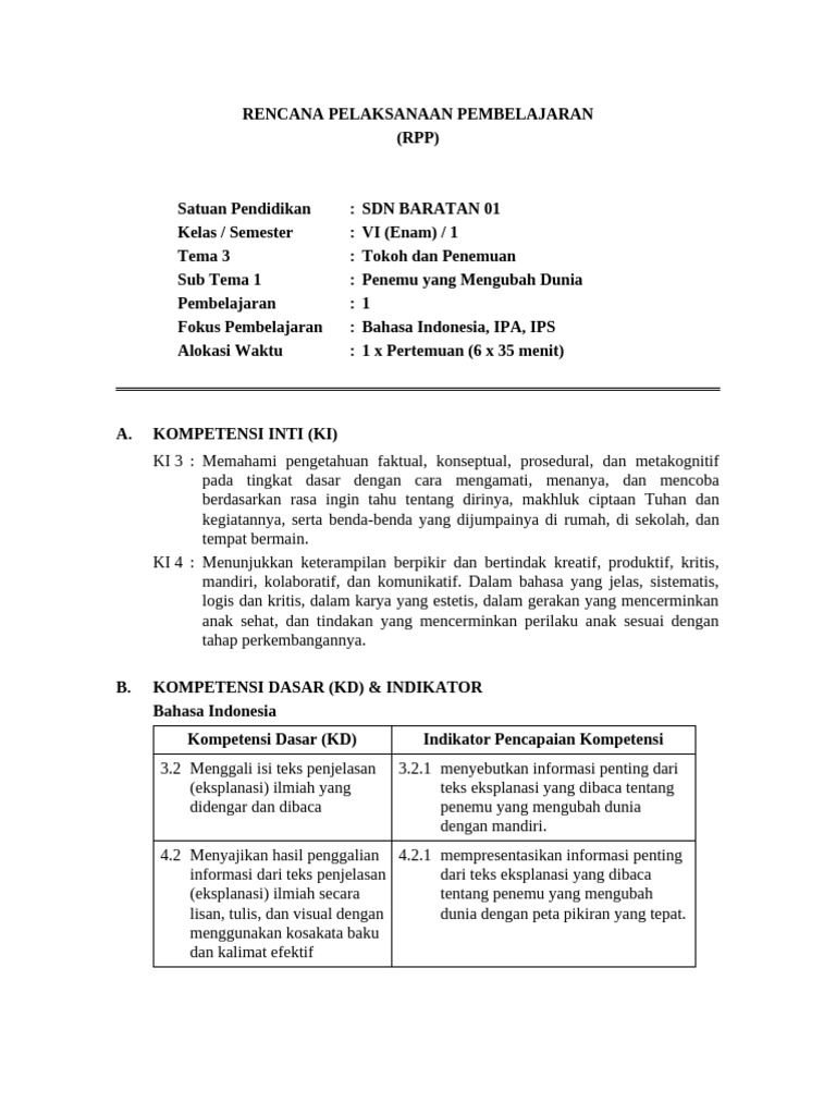 [3] RPP 6.3 - Tokoh dan Penemuan | PDF