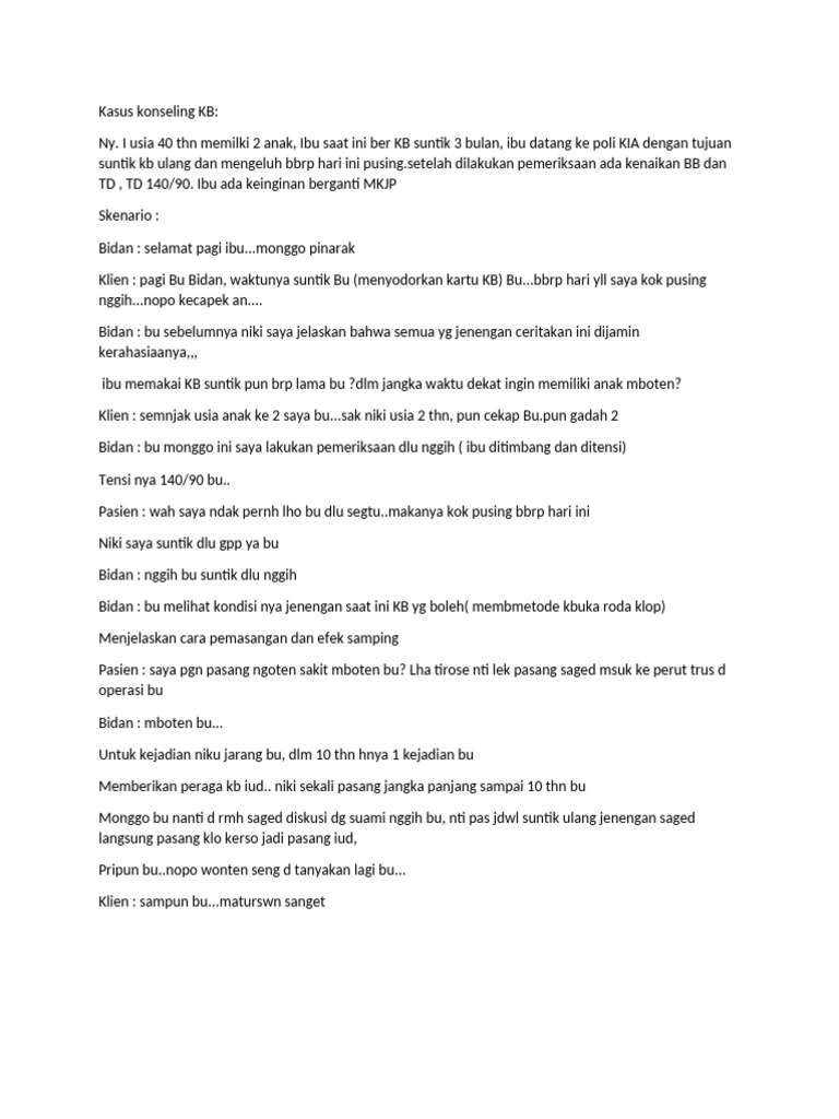 Kasus Konseling KB | PDF