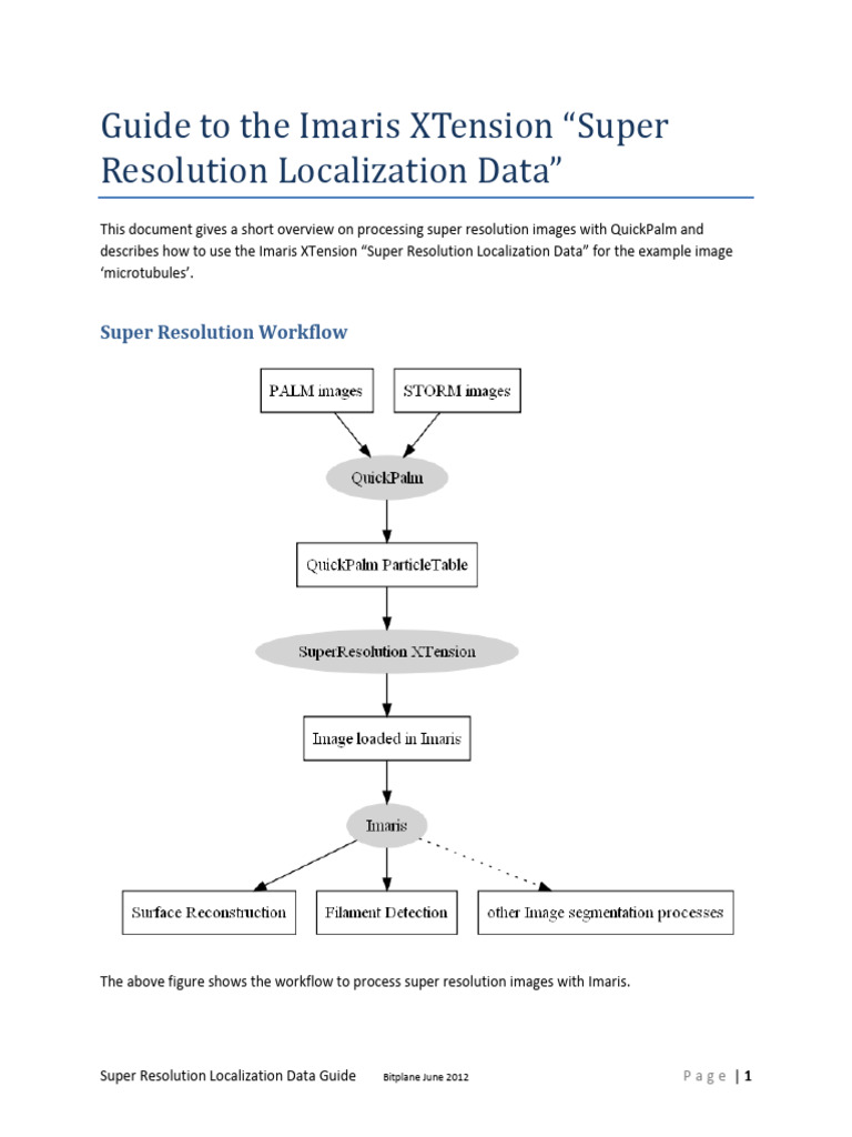 Guide To Imaris Super Resolution XTension | PDF | Voxel | Histogram