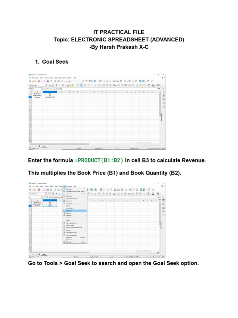 Advanced Electronic Spreadsheet Techniques | PDF