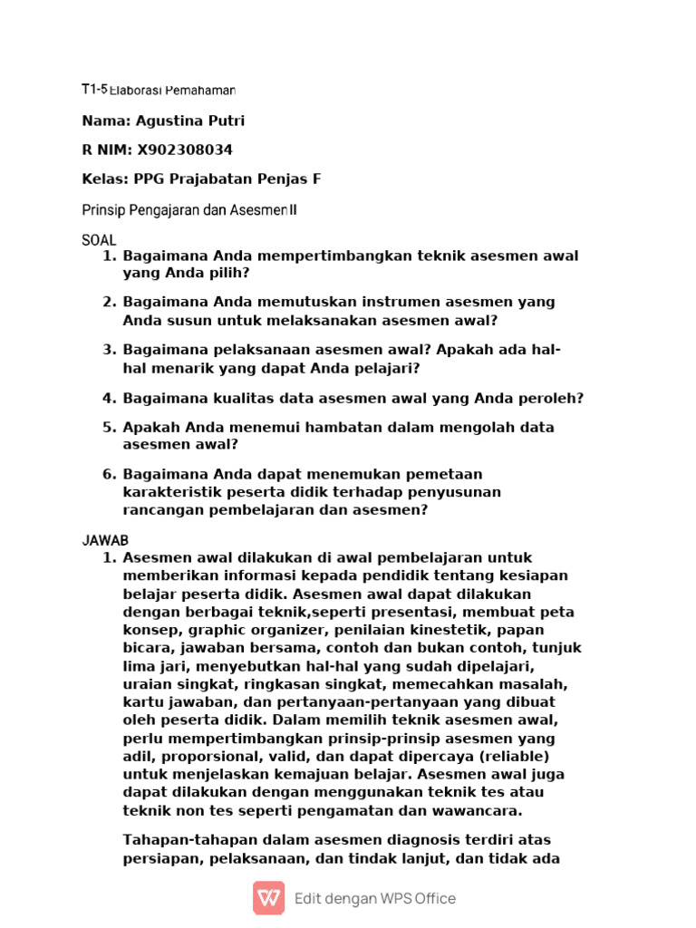 T1 5 Elaborasi Pemahaman PPA II | PDF