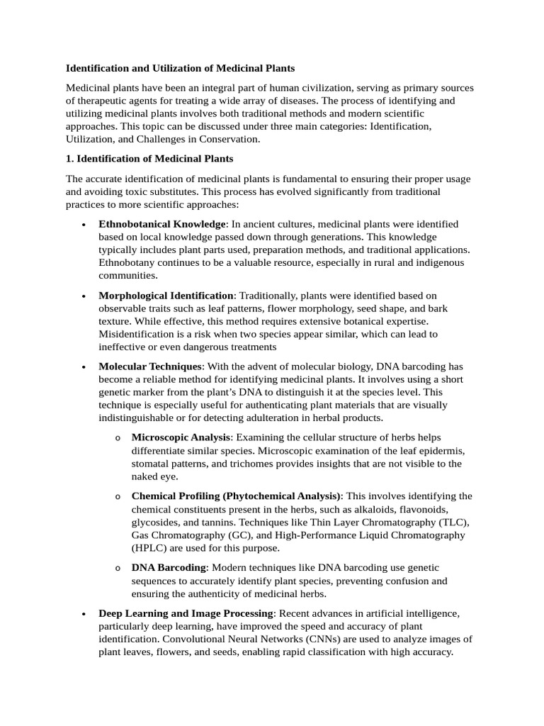 Medicinal Plant Identification Guide | PDF | Medicinal Plants ...