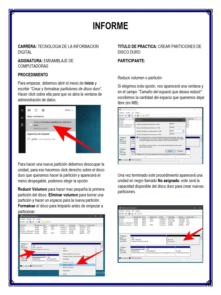 Guía: Crear Particiones de Disco | PDF | Informática | Arquitectura de Computadores