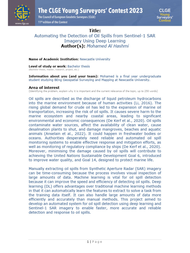 Machine Learning Model For Oil Spill Detection in Ocean | PDF ...