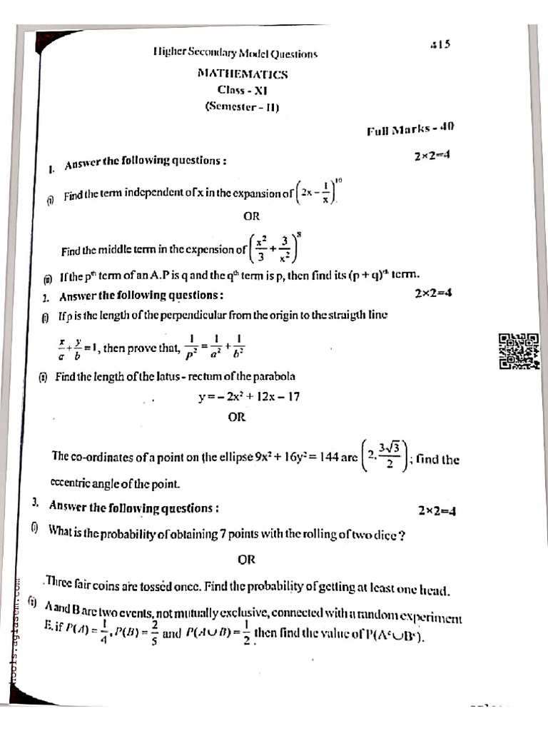 Model Paper Sem-Ii | PDF