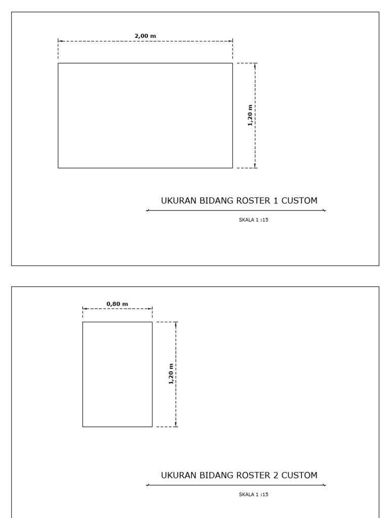 Ukuran Bidang Dan Model Roster | PDF