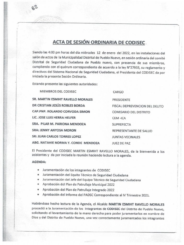 Plantillas Actas I Trimestre Codisec | PDF