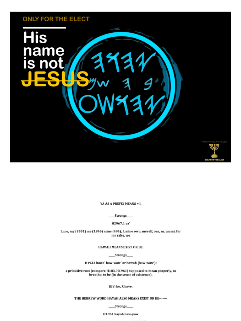 His Name Is Not Jesus | PDF | Jesus | Bible