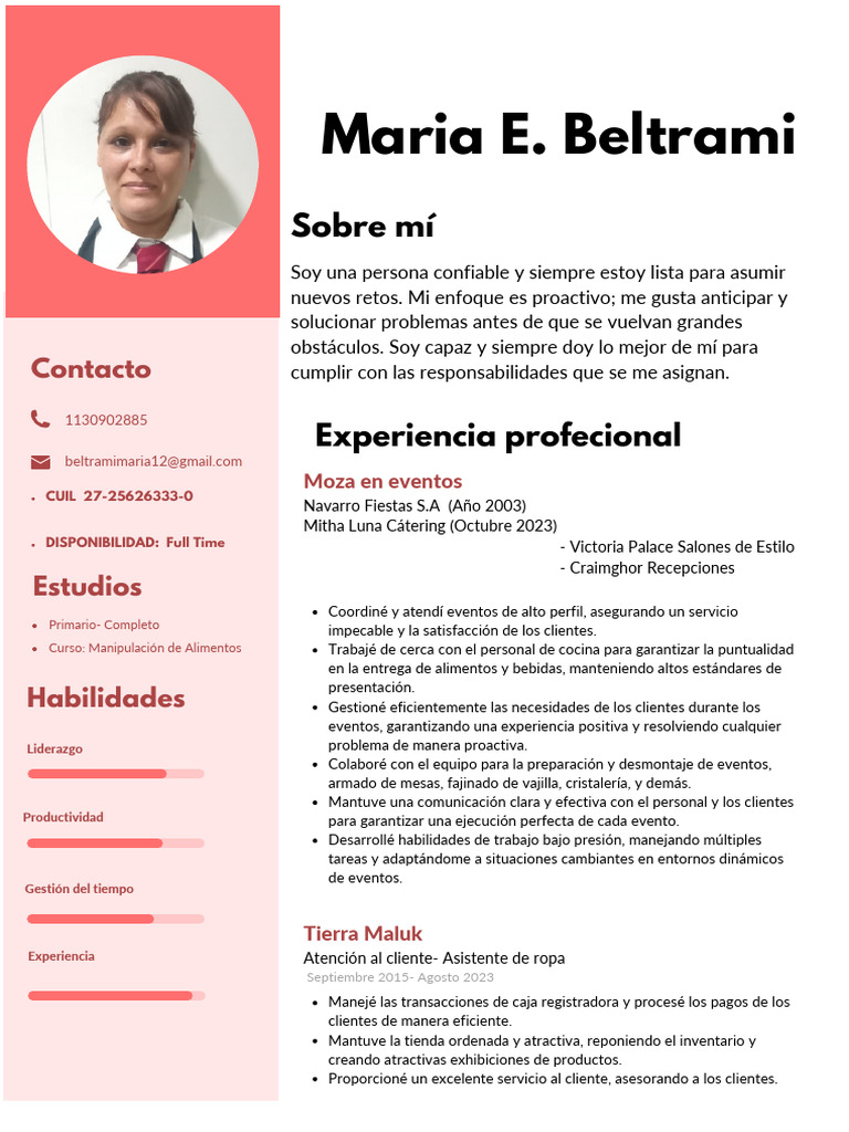 Curriculum Vitae Beltrami Maria | PDF