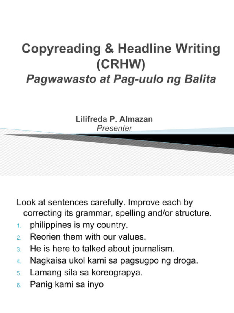 Copyreading Headline Writing by Lpapptx | PDF