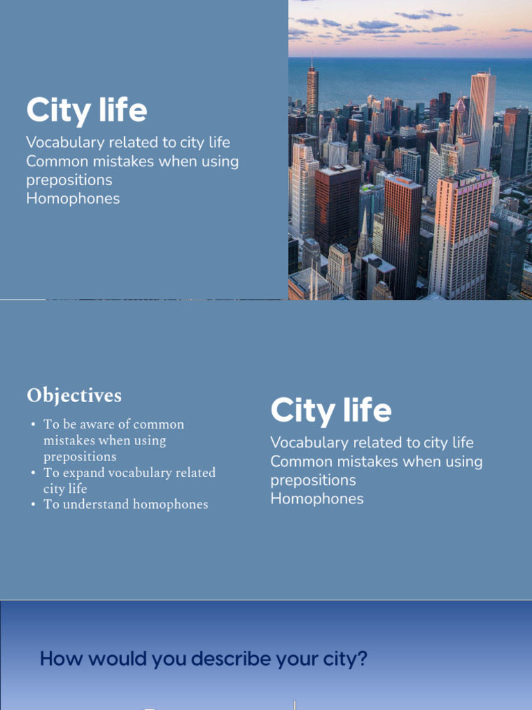 B2 Lesson 13 - City Life - Common Mistakes Prepositions | PDF ...
