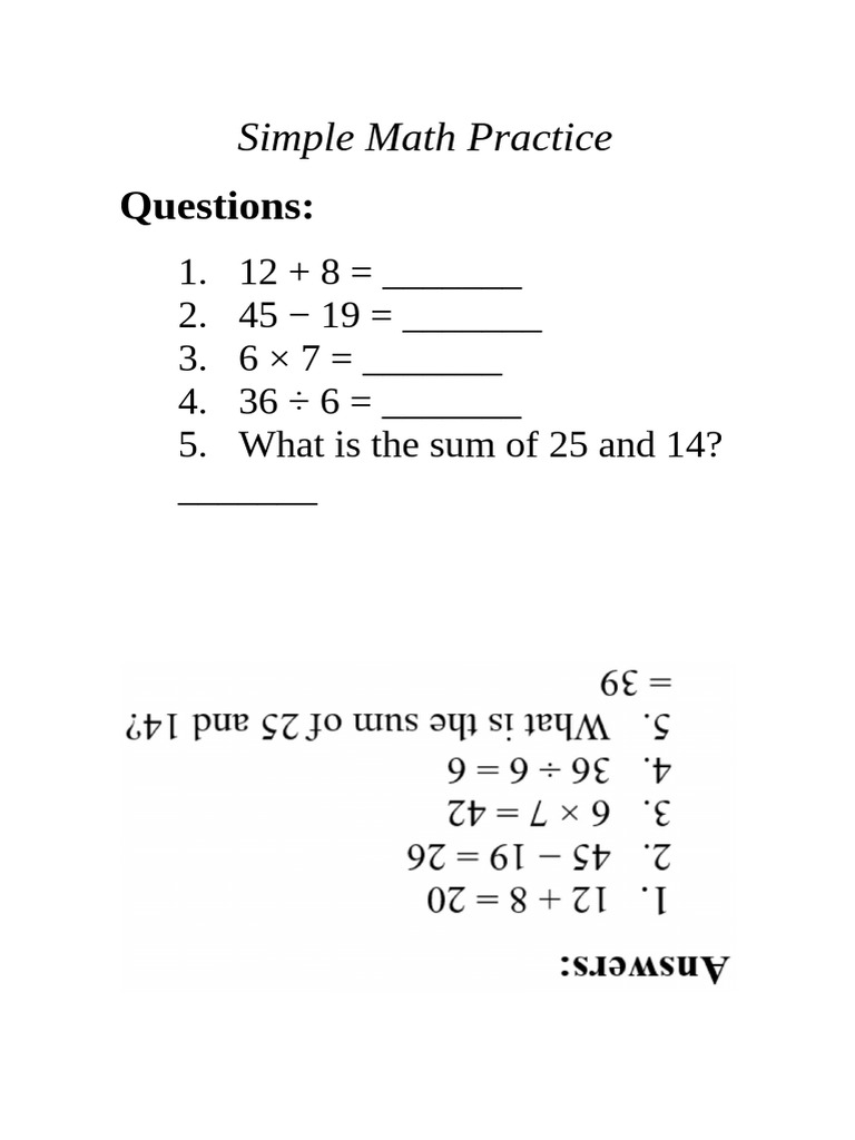 Math - Basic Arithmetic | PDF