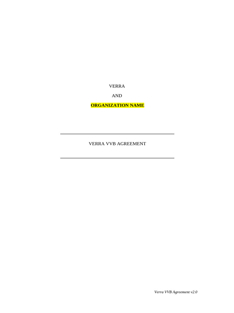 Verra VVB Agreement Template v2.0 3feb2023 | PDF | Arbitration | Indemnity